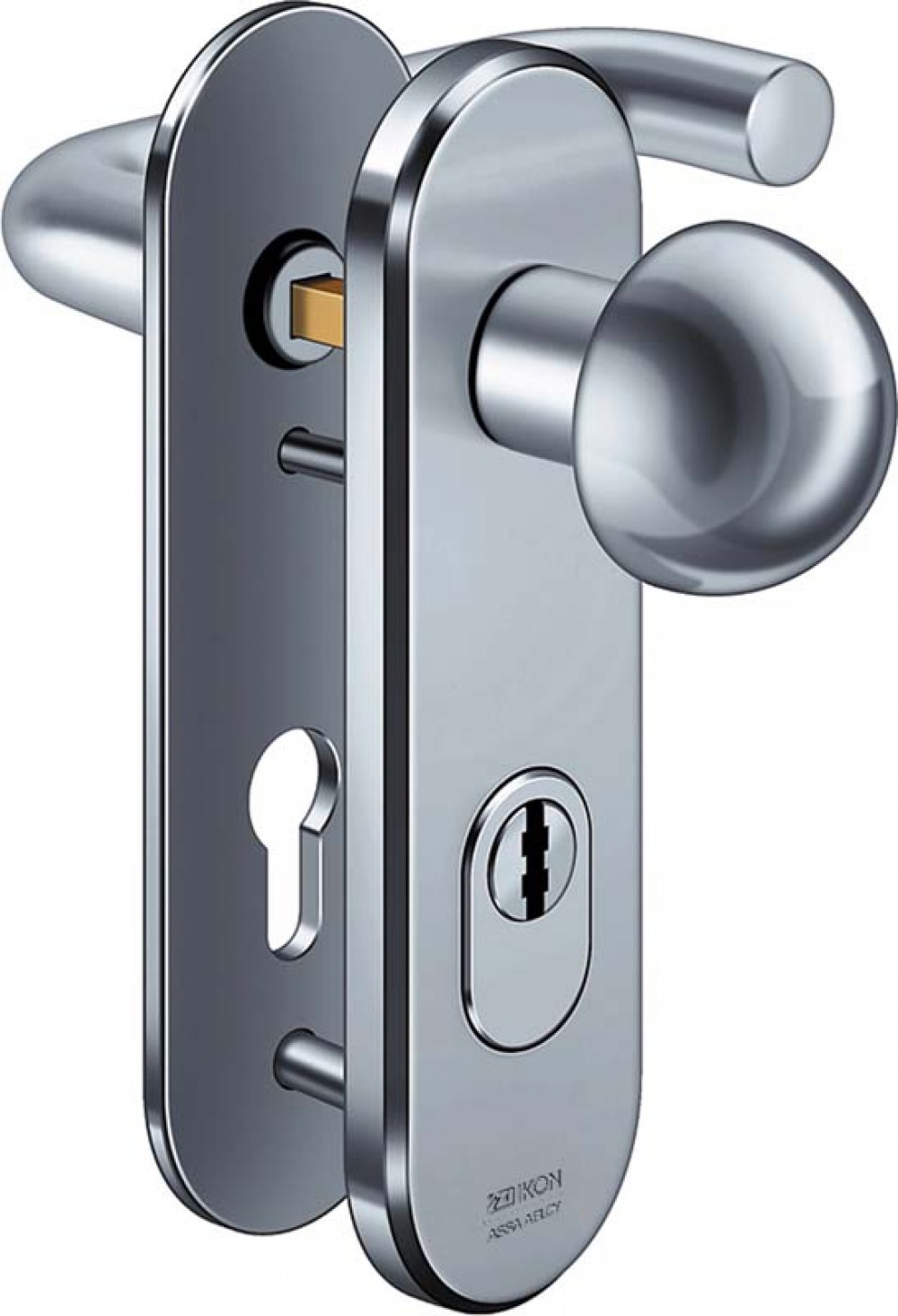 IKON Assa Abloy Stahl-Schutzbeschlag mit Zylinderabdeckung - Rundknauf ...